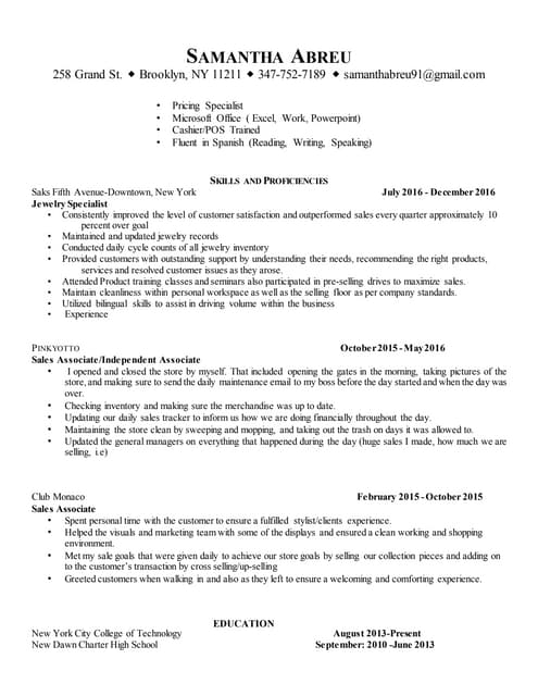 Sammy-Jo Resume PDF. | PDF | Sales | Business