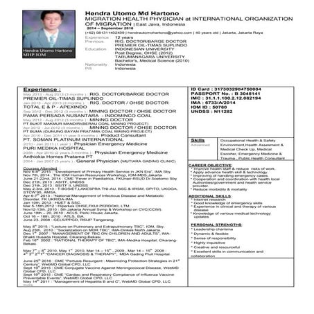Hendra Utomo Md Hartono New CV sf June 2016 | PDF