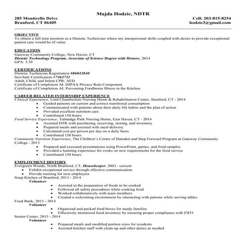 General Resume; DTR | PDF