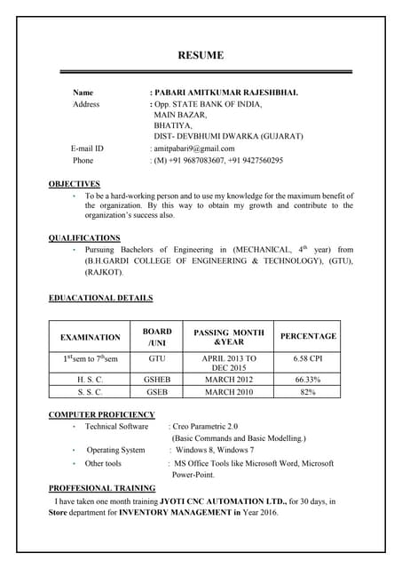 jayesh resume | PDF