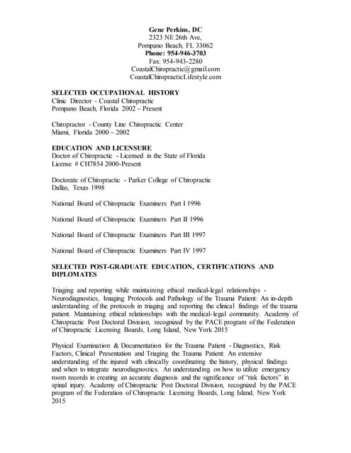 Gene Perkins presentations