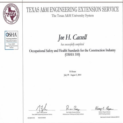 Joe's OSHA 510 | PDF