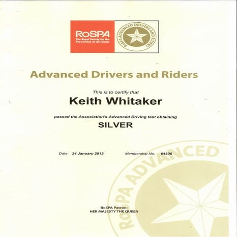 RoSPa Advanced Driver Cert | PDF