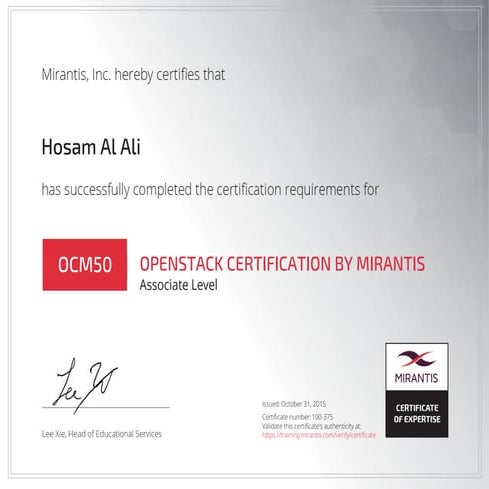 OPENSTACK CERTIFICATION BY MIRANTIS OCM50_100-375 | PPT