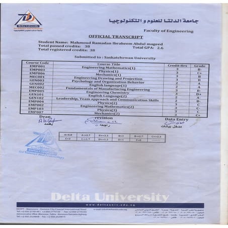 Engineering 1 Delta university | PDF