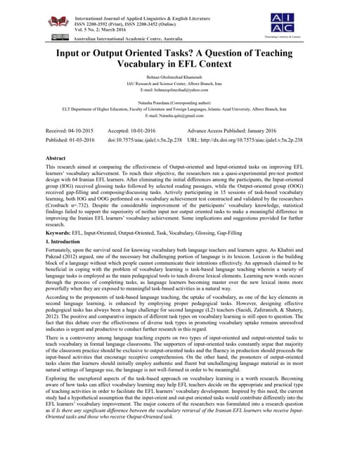 Comprehensible output hypothesis | PPTX