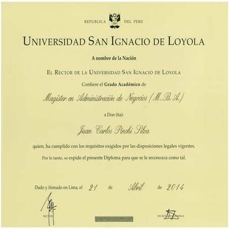 1_Titulo MBA USIL - Juan Pinchi | PPT