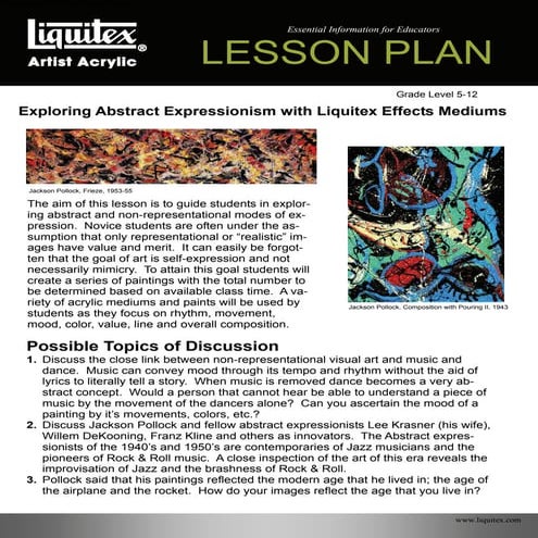 Painting Manual :: Plan2 abstract expressionism effects mediums | PDF