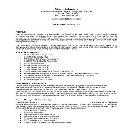 Stuart Johnson CV Updated 02-01-15 NEW | DOC