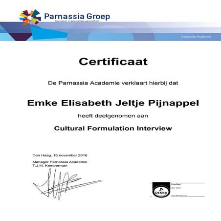 Certificaat CFI (9.0) | PDF