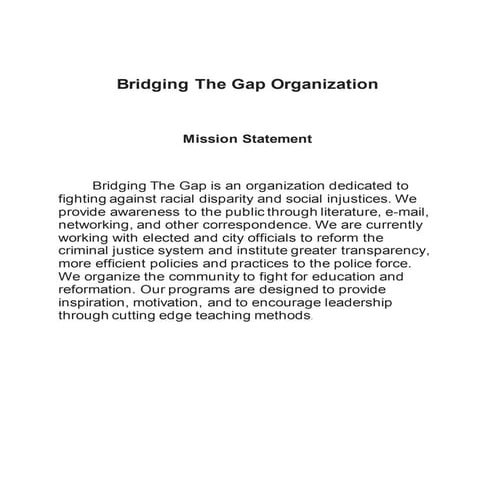 btg mission statement | DOCX