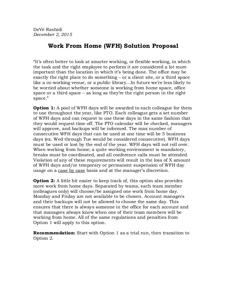 Work From Home Proposal