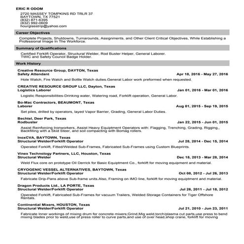 Eric R. Odom Resume | PDF