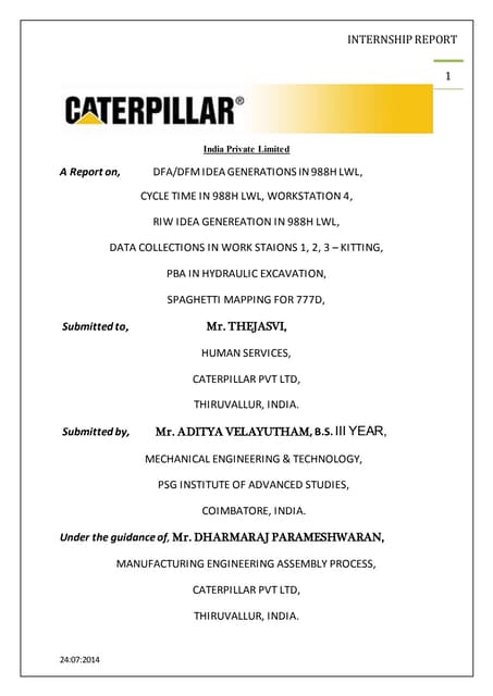 Caterpillar Production System | PDF