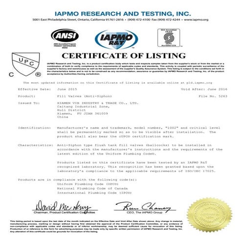 5263 UPC CERTIFICATE | PDF