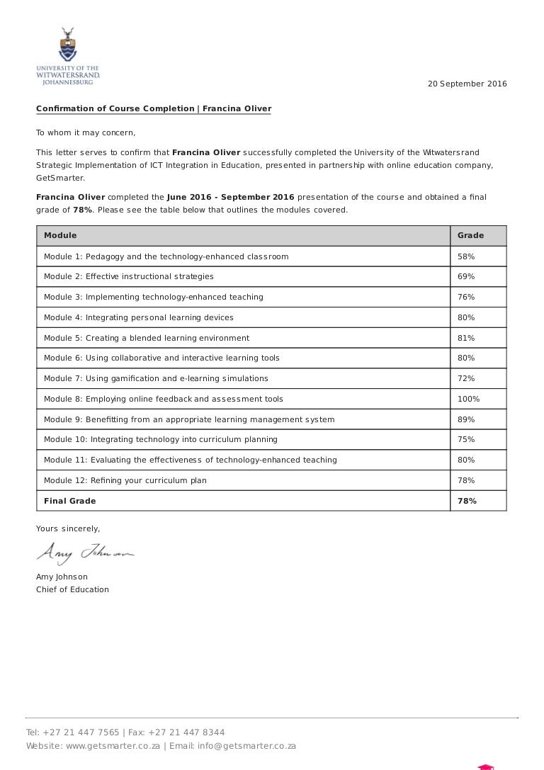 Final Results WITS teaching with technology