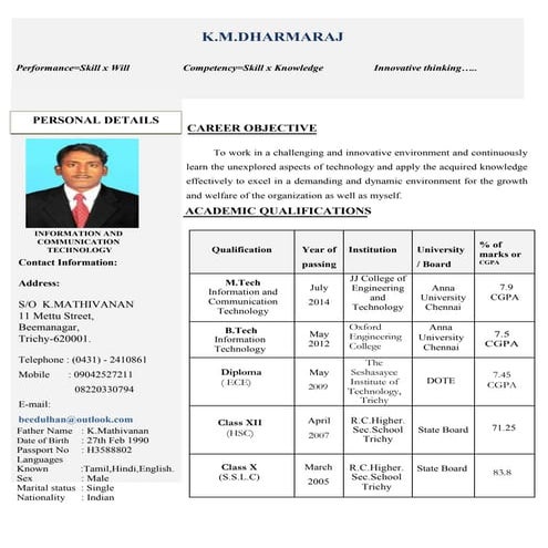 Dharmaraj Resume 4 | PDF