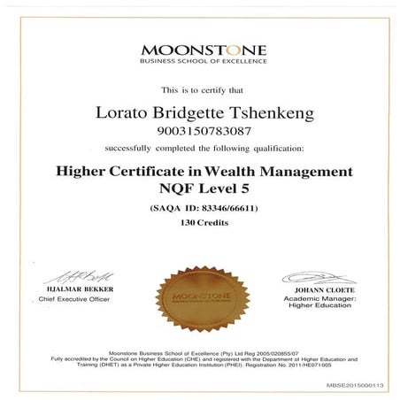 higher Certificate | PDF