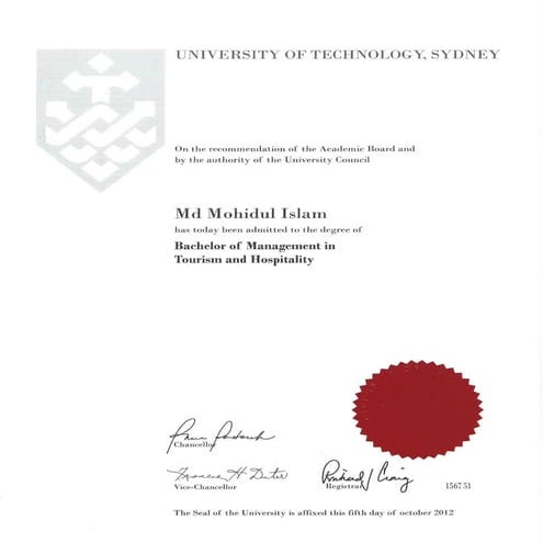 advenched diploma of hospitality management certificate | PDF