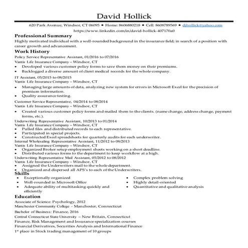 David Hollick Adjusted Resume | PDF