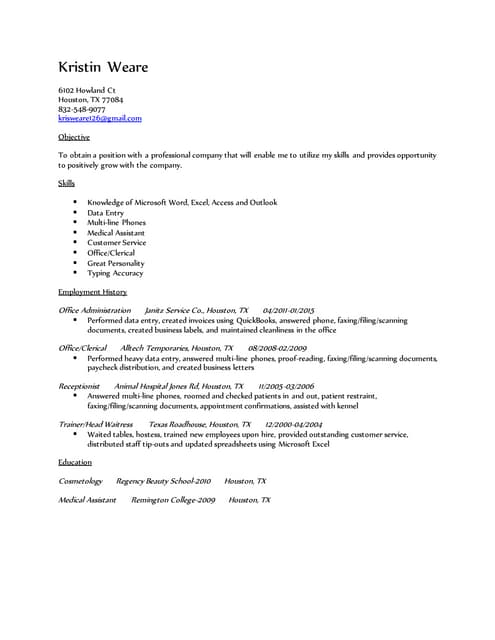 Janette Lee Carosone Resume (1) | DOCX | Healthcare Industry | Industries