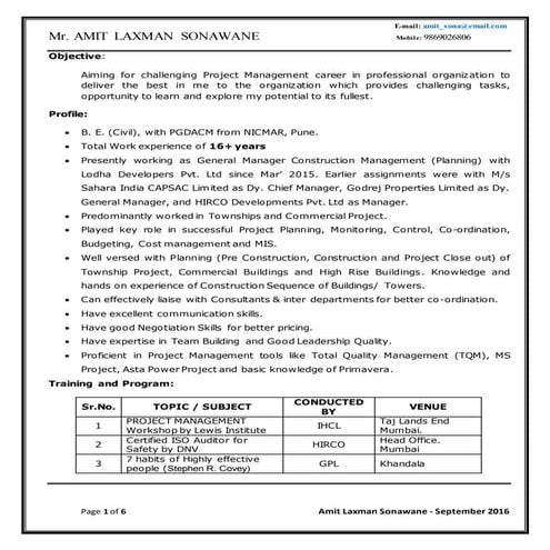 Resume of Amit Sonawane Sep 16 | DOCX