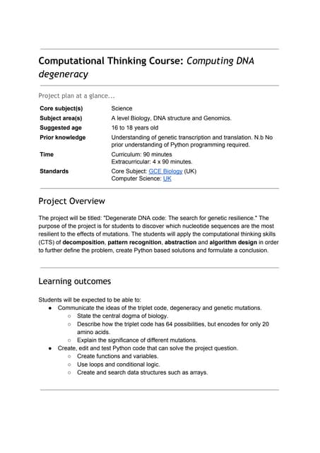 Computationalthinkingcoursecomputingdnadegeneracy Pdf