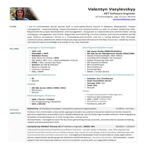 Coolfreecv resume with_photo_n | DOCX