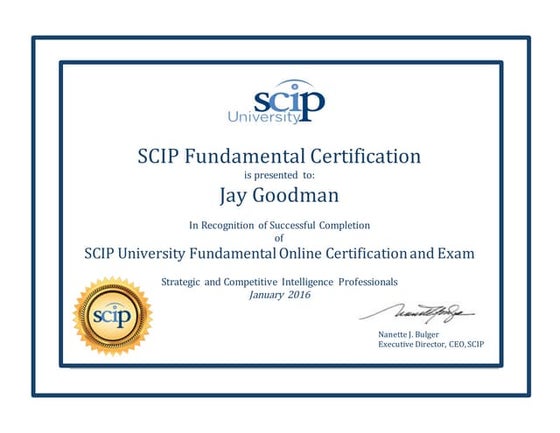 SCIP Certificate Miguel Morgado | PPT