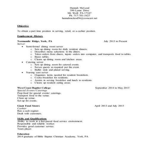 Hannah resume | DOCX