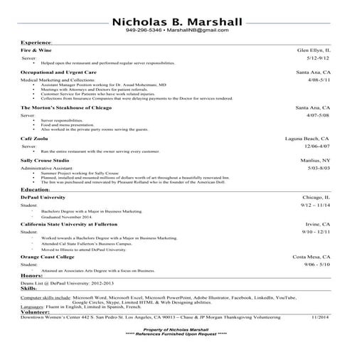 Resume Andrea San Martin | DOC