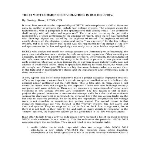BICSI NEC ARTICLE | PDF