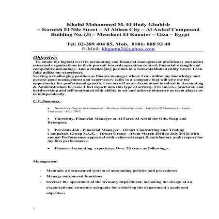 Khalid El Hady CV 2015 | PDF