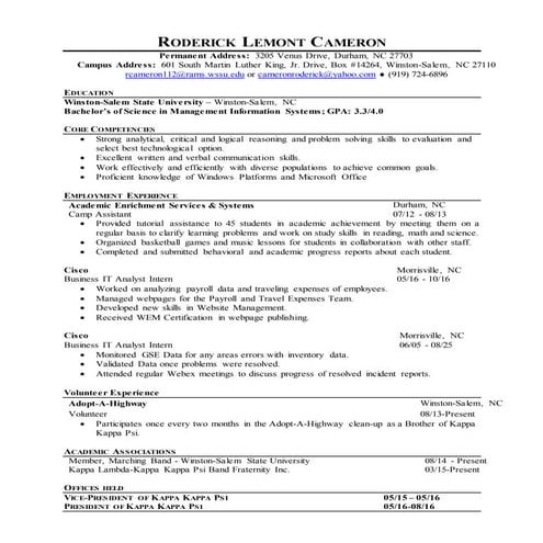 Roderick Cameron's Resume | PDF