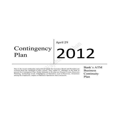 Contingency Plan WAK BANKS ATM | PDF | Consumer Banking | Personal Finance