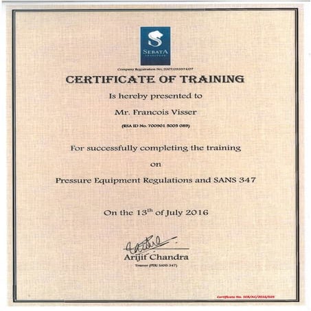 Trade Test Certificate (Welder)