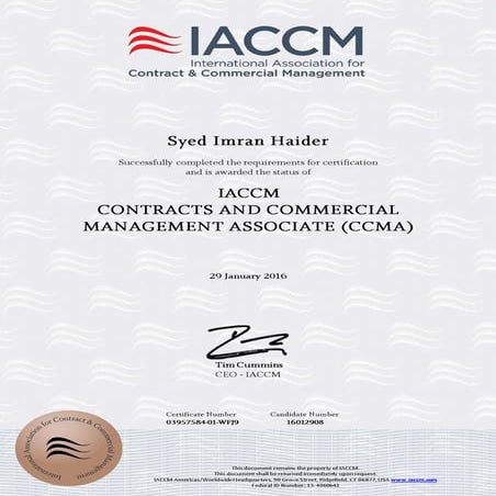 CCMA certificate | PDF