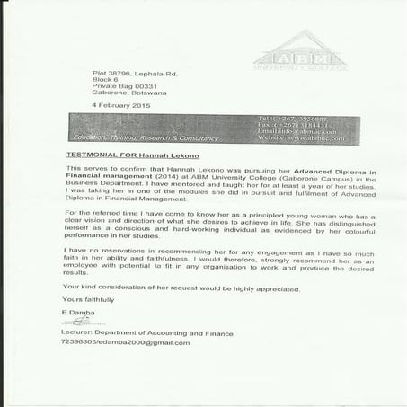 TESTMONIAL-ABM | PDF