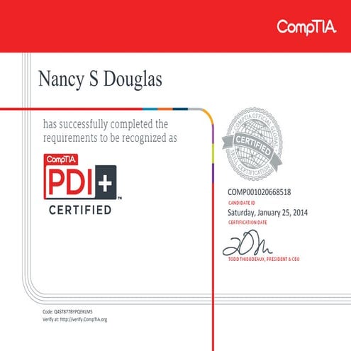 CompTIA PDI+ certificate | PPT