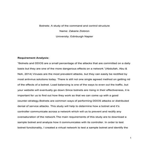 Botnet Command and Control Structure | PDF