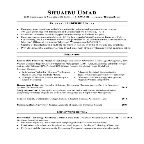 S.Umar- Resume | PDF