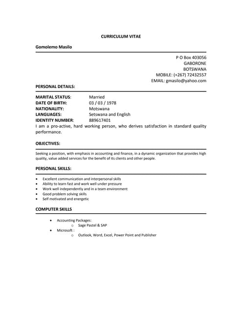 Tshepo CV | DOCX