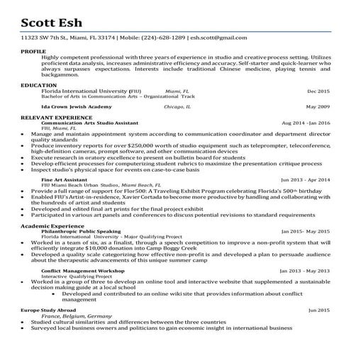 UPDATED Resume spring 2016 | DOCX