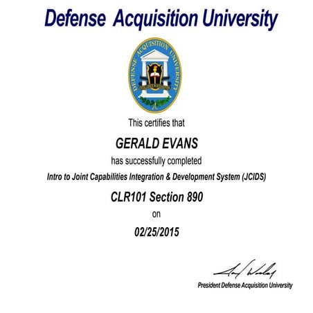Intro to JCIDS Cert | PDF | Defense Industry | Industries