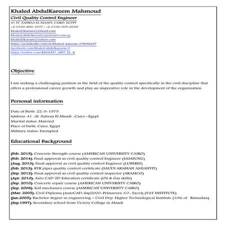 QA QC Engineer CV | PDF