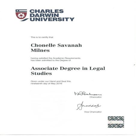 Associate Degree in Legal Studies 2016 | PDF