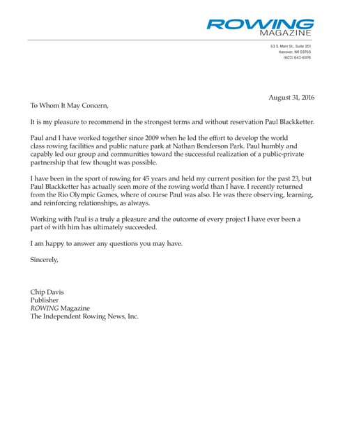 Randy Benderson Rec letter | PDF