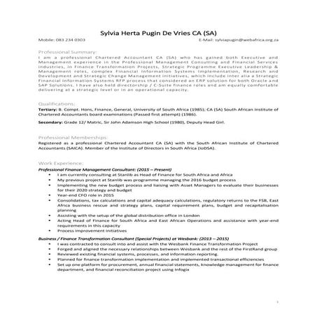 CV of Sylvia Pugin De Vries_edit | PDF