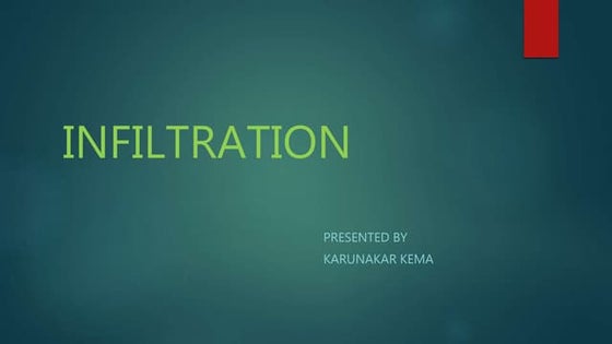 Modeling infiltration capacity in infiltration | PPT