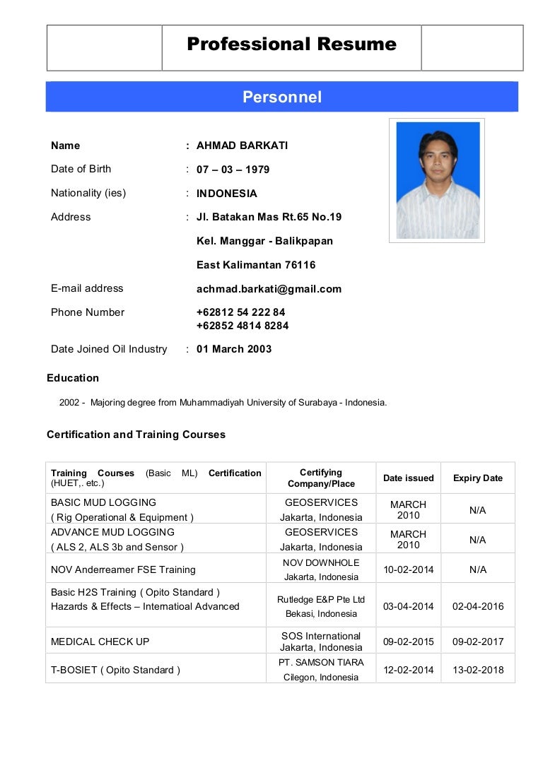 AHMAD BARKATI Resume